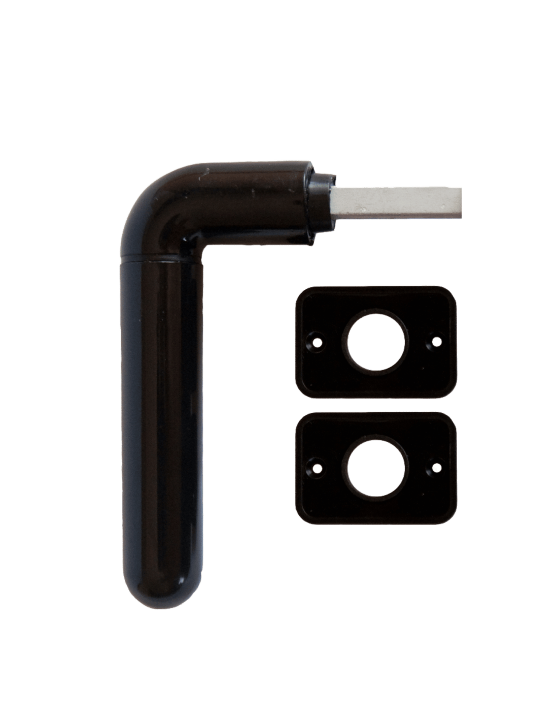 PICAPORTE REDONDO C/BOCALLAVE CUAD. NEGRO